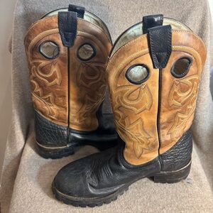 Boulet | Shoes | Boulet Sz 75 Eee Black And Tan Western Boots ...